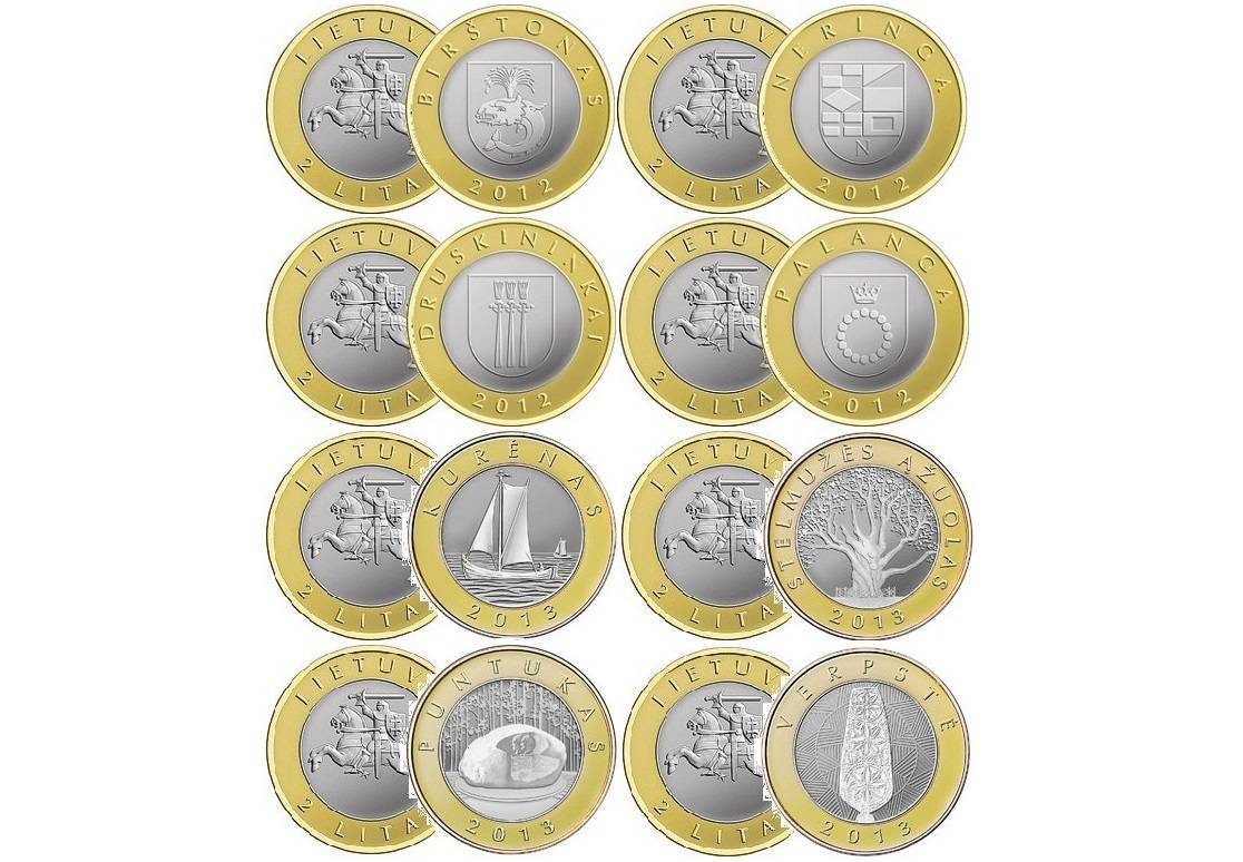 Lietuva 2012-2013 metų 2 litų rinkinys (8 monetos) | 26218101