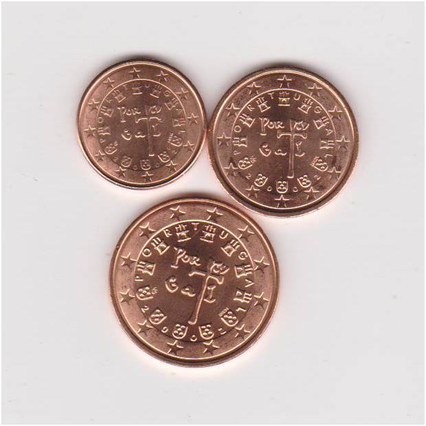 PORTUGALIJA 2002 m. euro centai 1.+2+5 centai | 24638664
