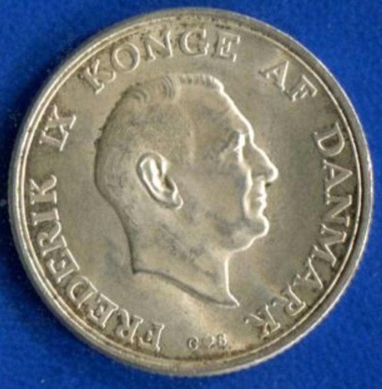 Danija 2 kronos 1958 Princess birthd.,KM#845,Ag,XF | 21127060