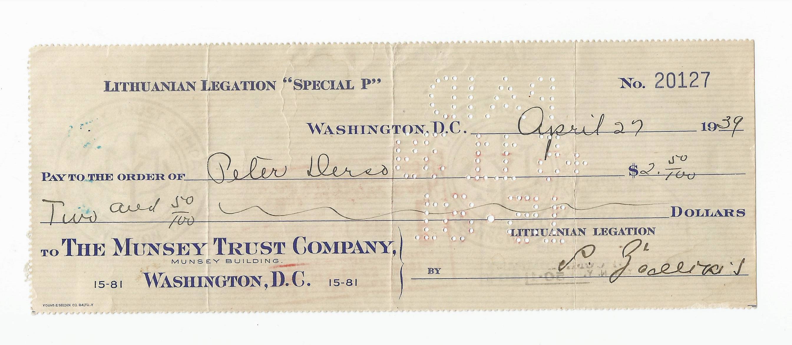 Bankn.- Jav/Lietuva - Vekselis. 1939m. Nuo 1 Euro | 14793462