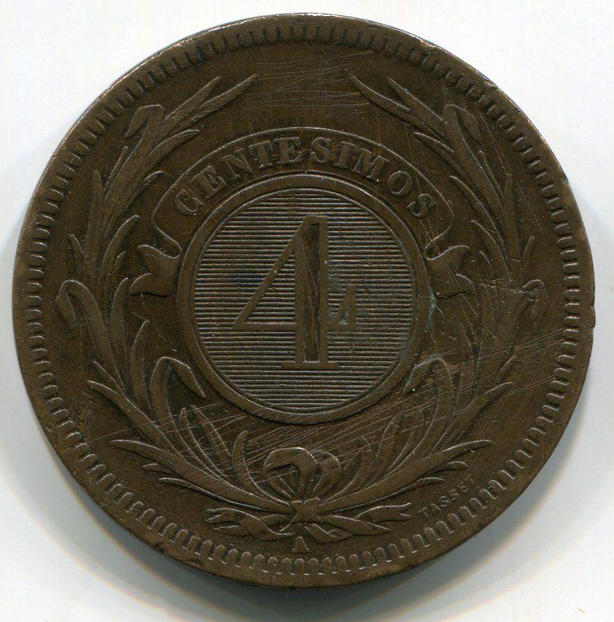 Urugvajus 4 sentesimai, 1869 (A) | 16622736