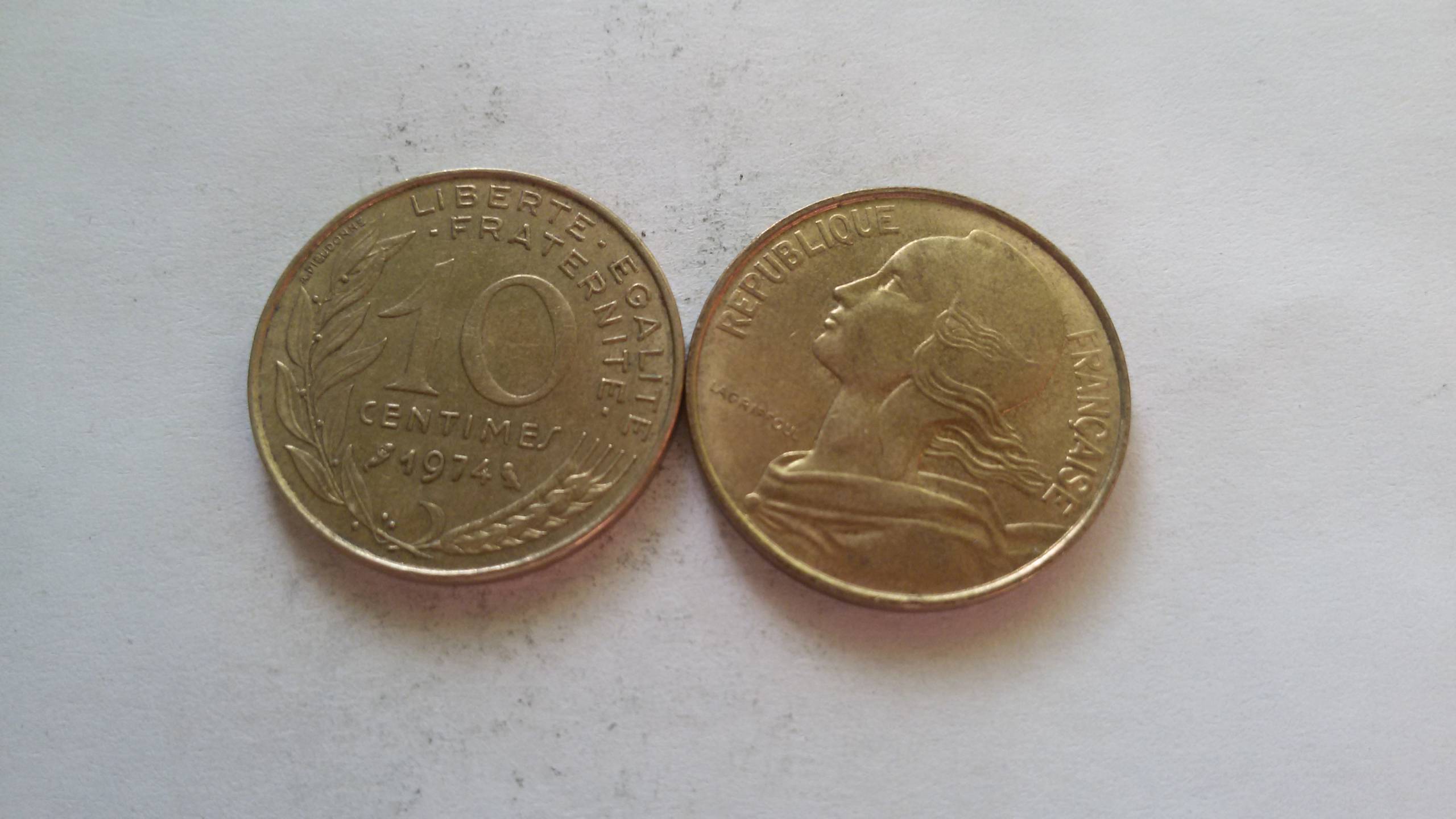 Prancūzija 10 santimų 1974 | 25864606