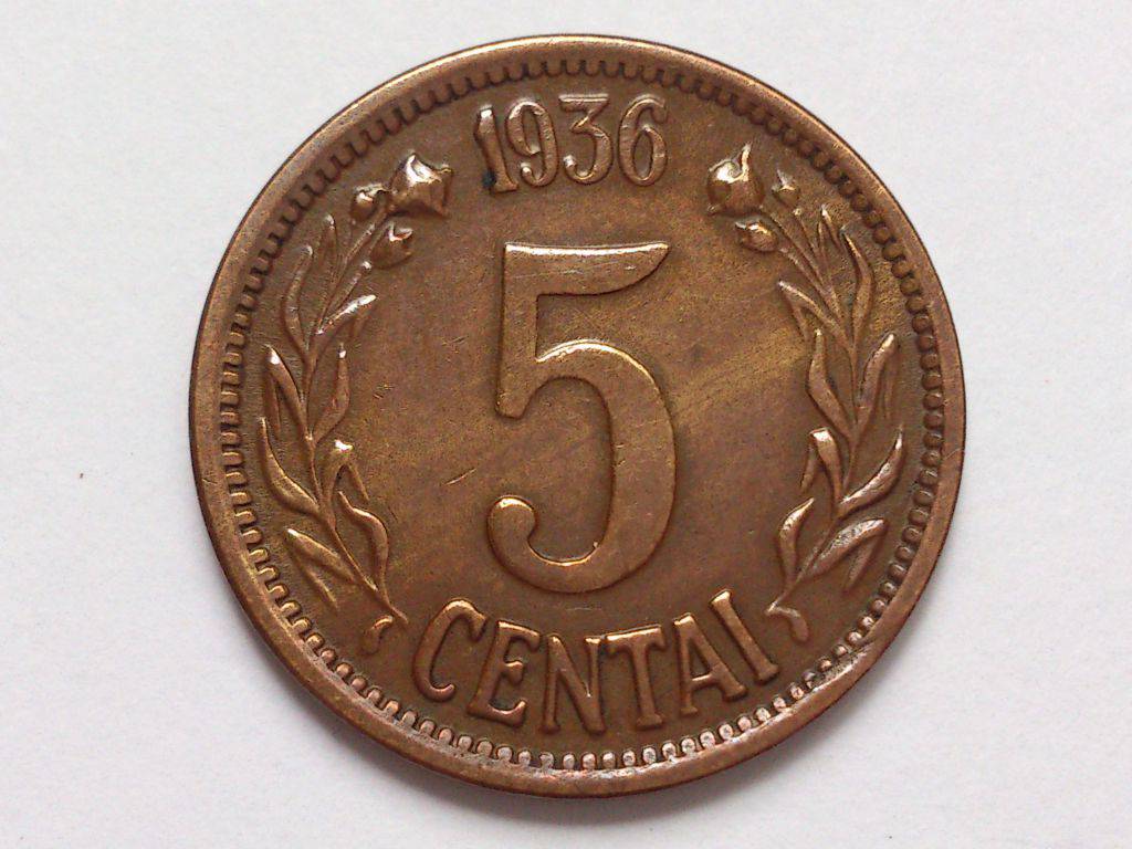 5 CENTAI 1936 m. LABAI GRAZI . LIETUVA | 20275299