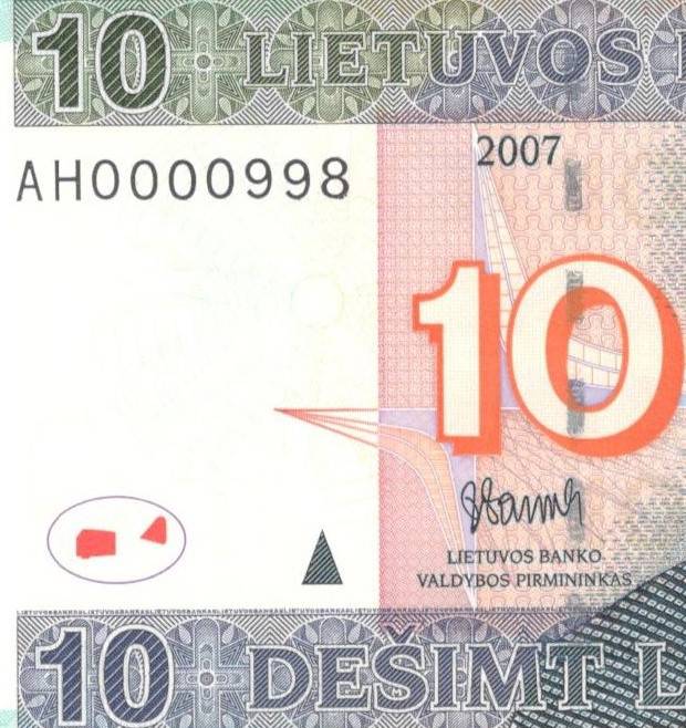 Lietuva 10 litų 2007 m Unc Ah0000998 | 19911065