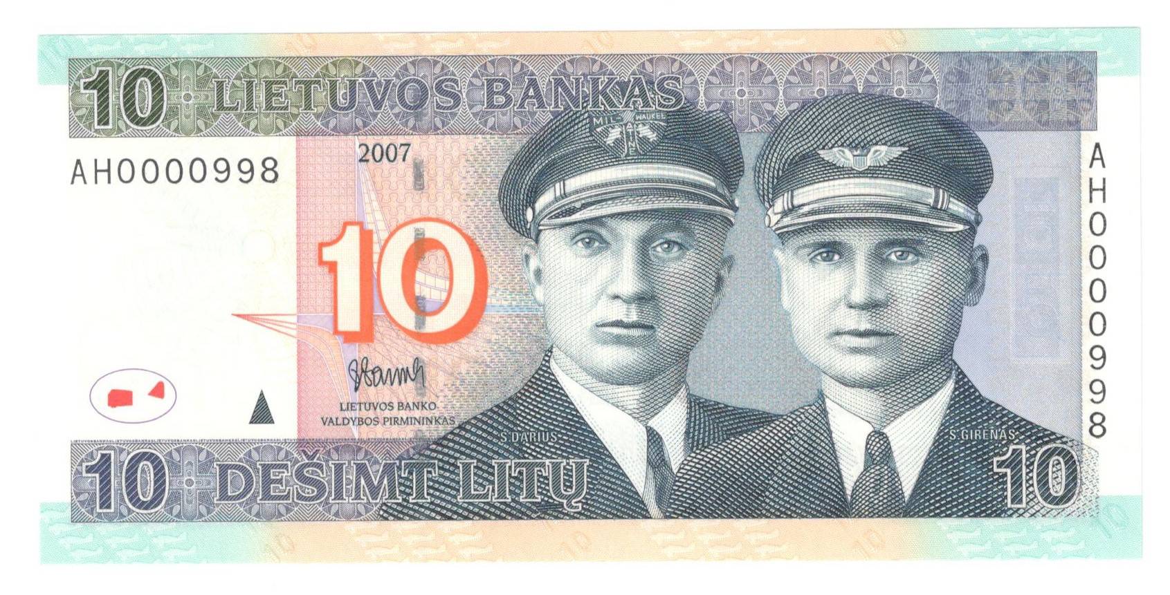 Lietuva 10 litų 2007 m Unc Ah0000998 | 19911065