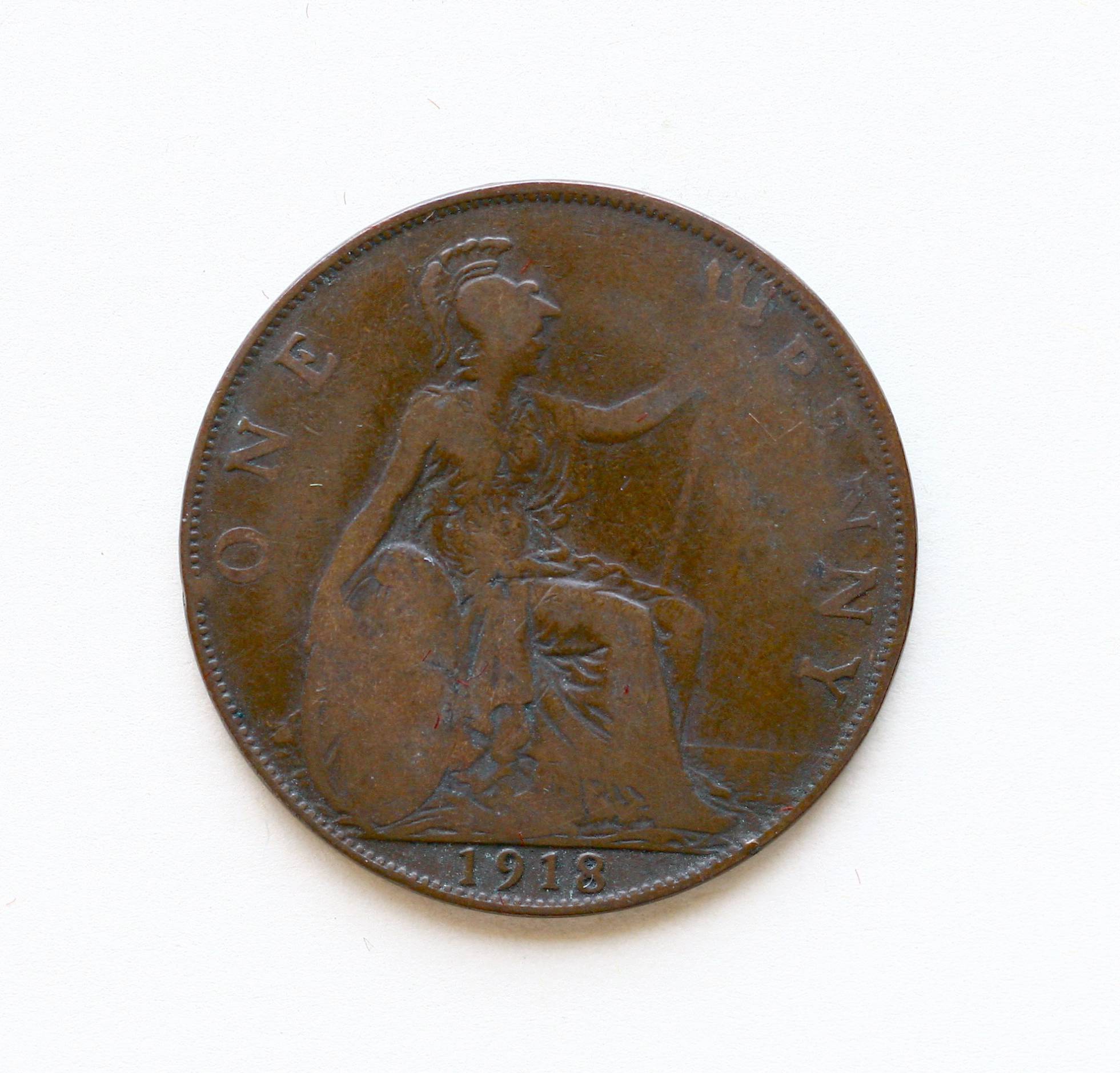 (UK16) Anglija. 1 One Penny. 1918 m. George V. | 20430066