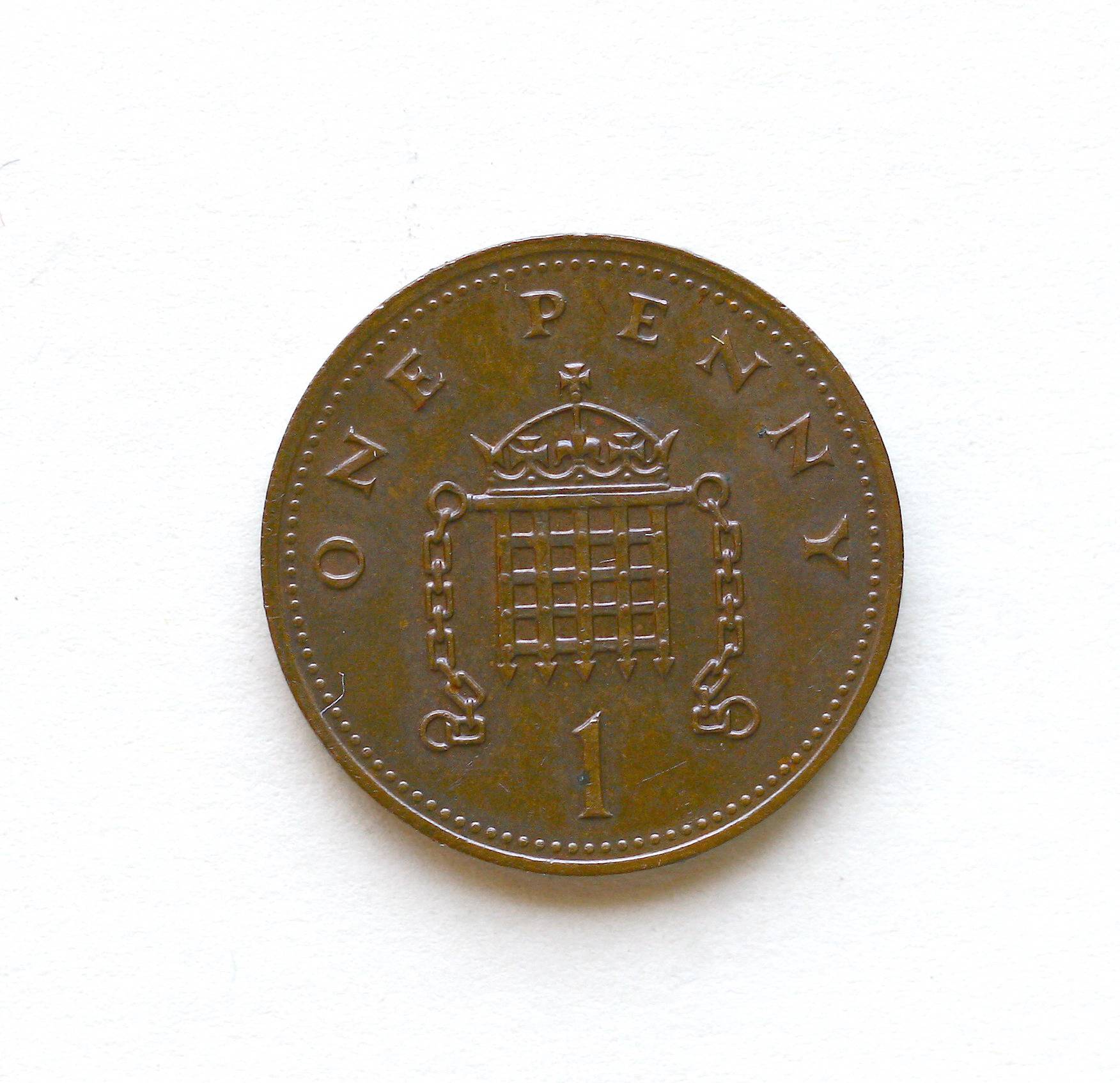 (UK41) Anglija. 1 One Penny. 1990 m. Elizabeth II. | 20437418