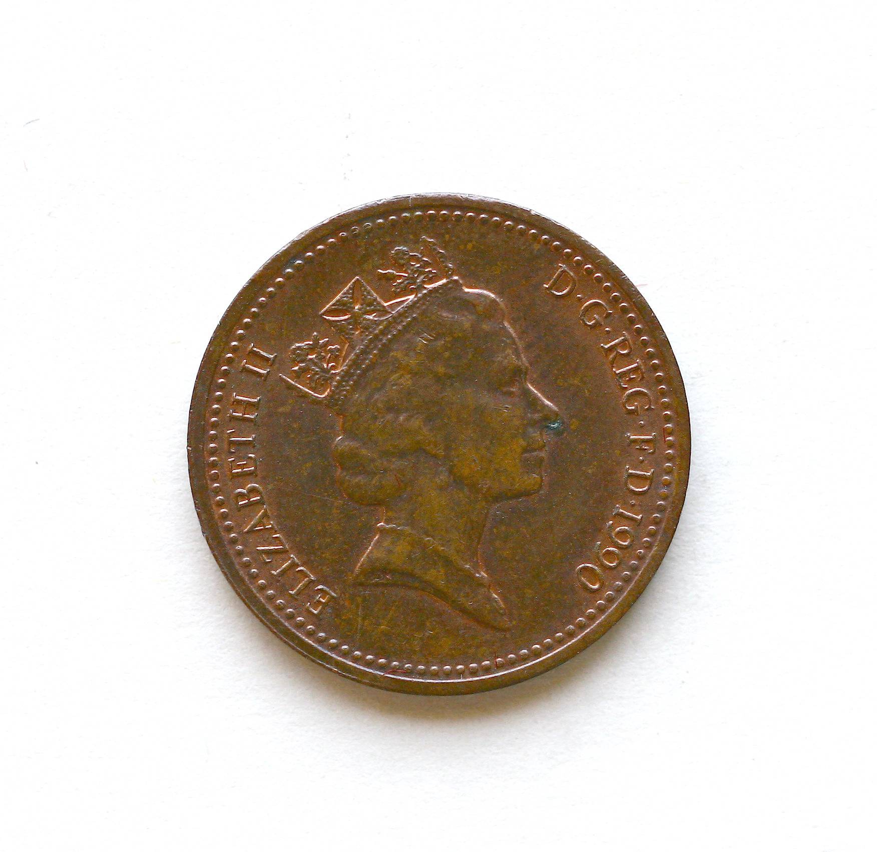 (UK41) Anglija. 1 One Penny. 1990 m. Elizabeth II. | 20437418
