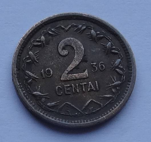 Lietuva 2 centai 1936m. VF+ | 21995889