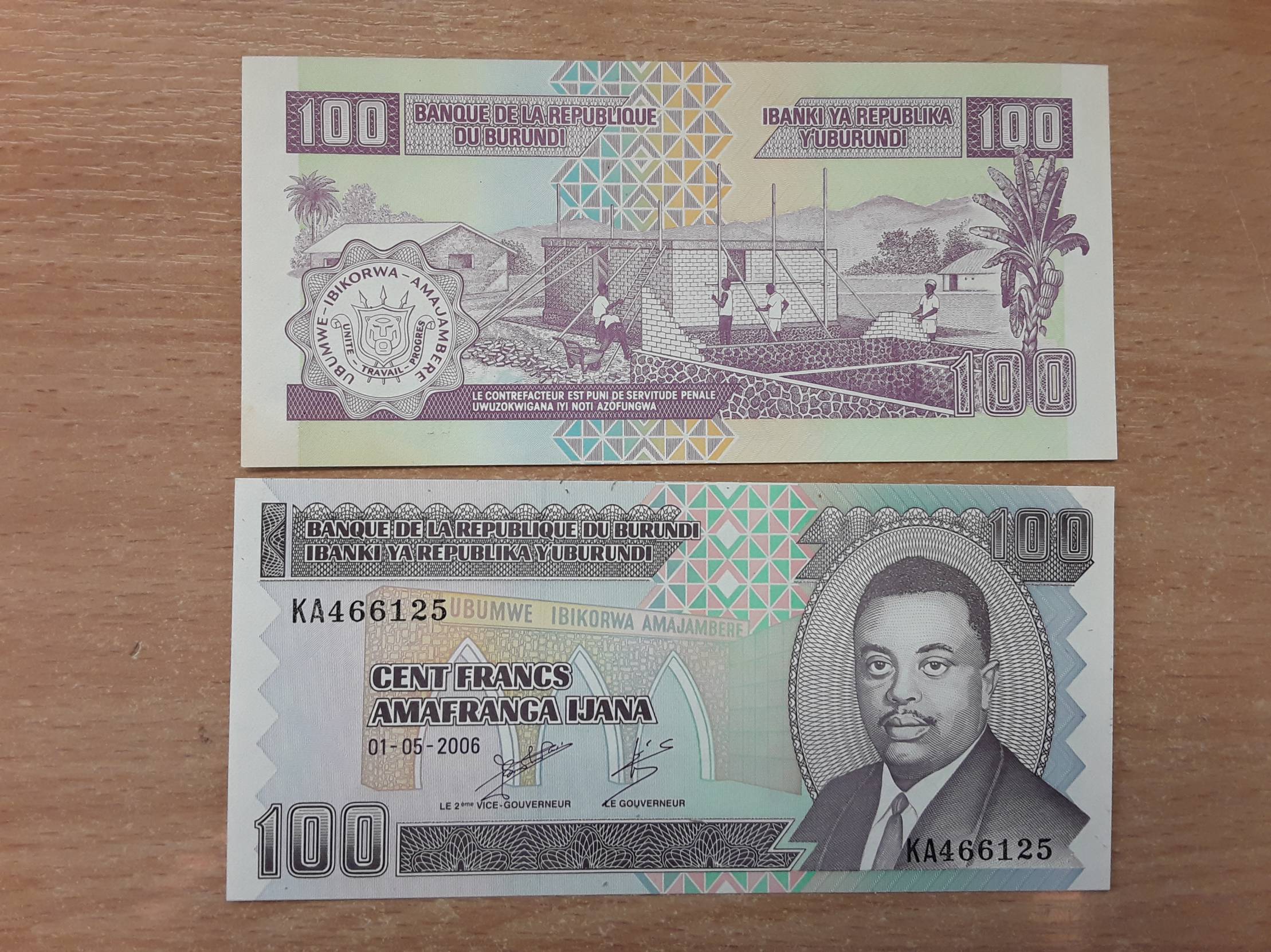 Burundi 100 franku 2001 m UNC | 24353231