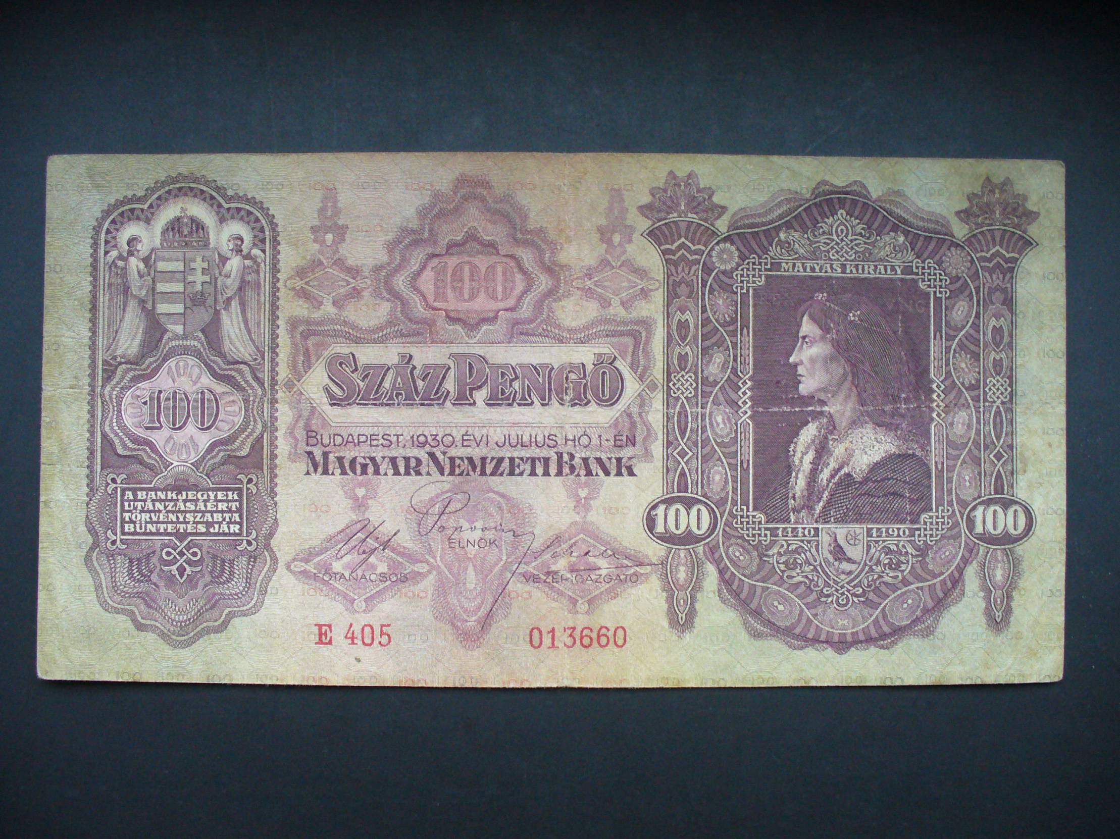 Vengrija 100 PENGO 1930 m___________________5945.B | 23693132