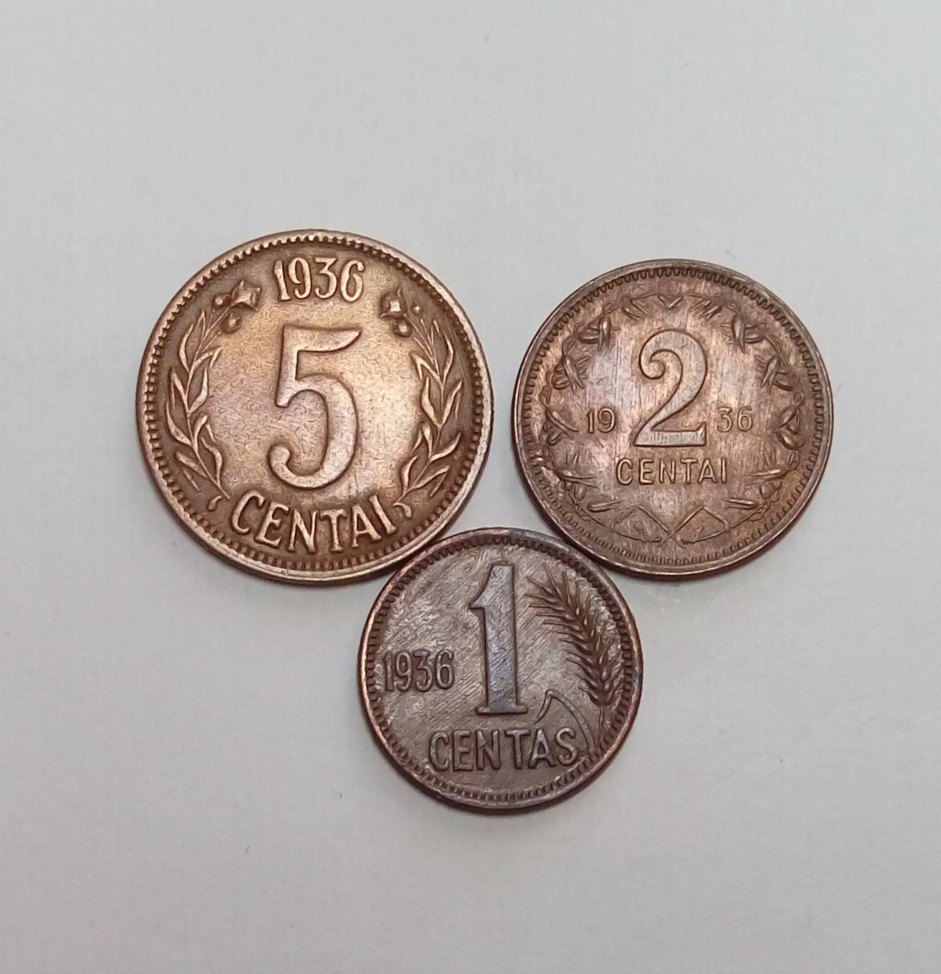 Lietuva.1-2-5 centai.1936m. | 23265732