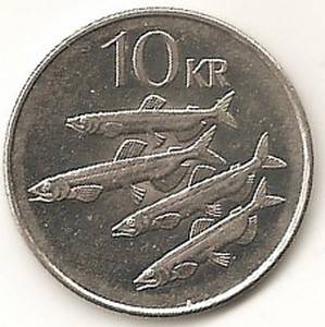 Islandija. 10 kronų ( 1996 ) XF | 42698354