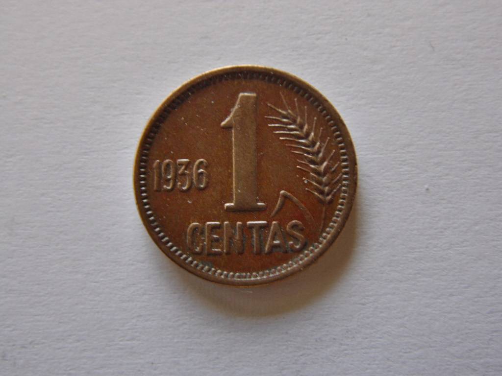 Lietuva - 1 centas - 1936m. Nuo 1 Euro | 24136680