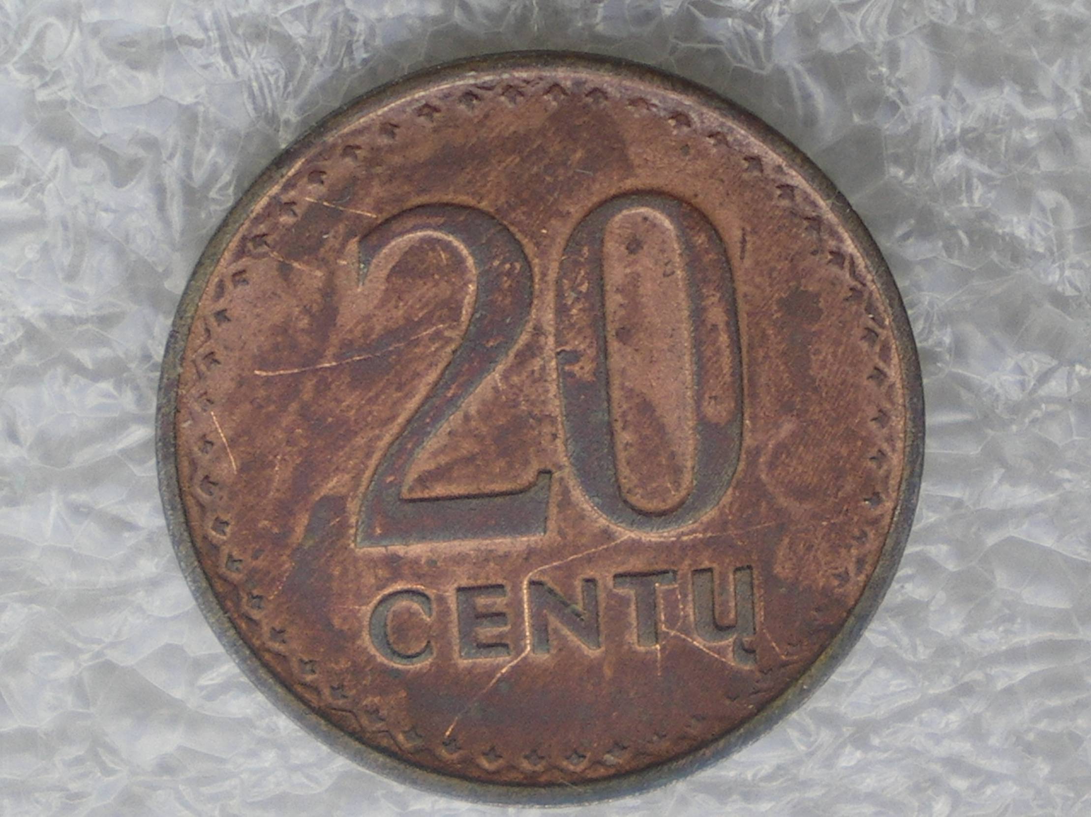 1991 LIETUVA pinigas 20 centų,KM#89,5619 | 24237488