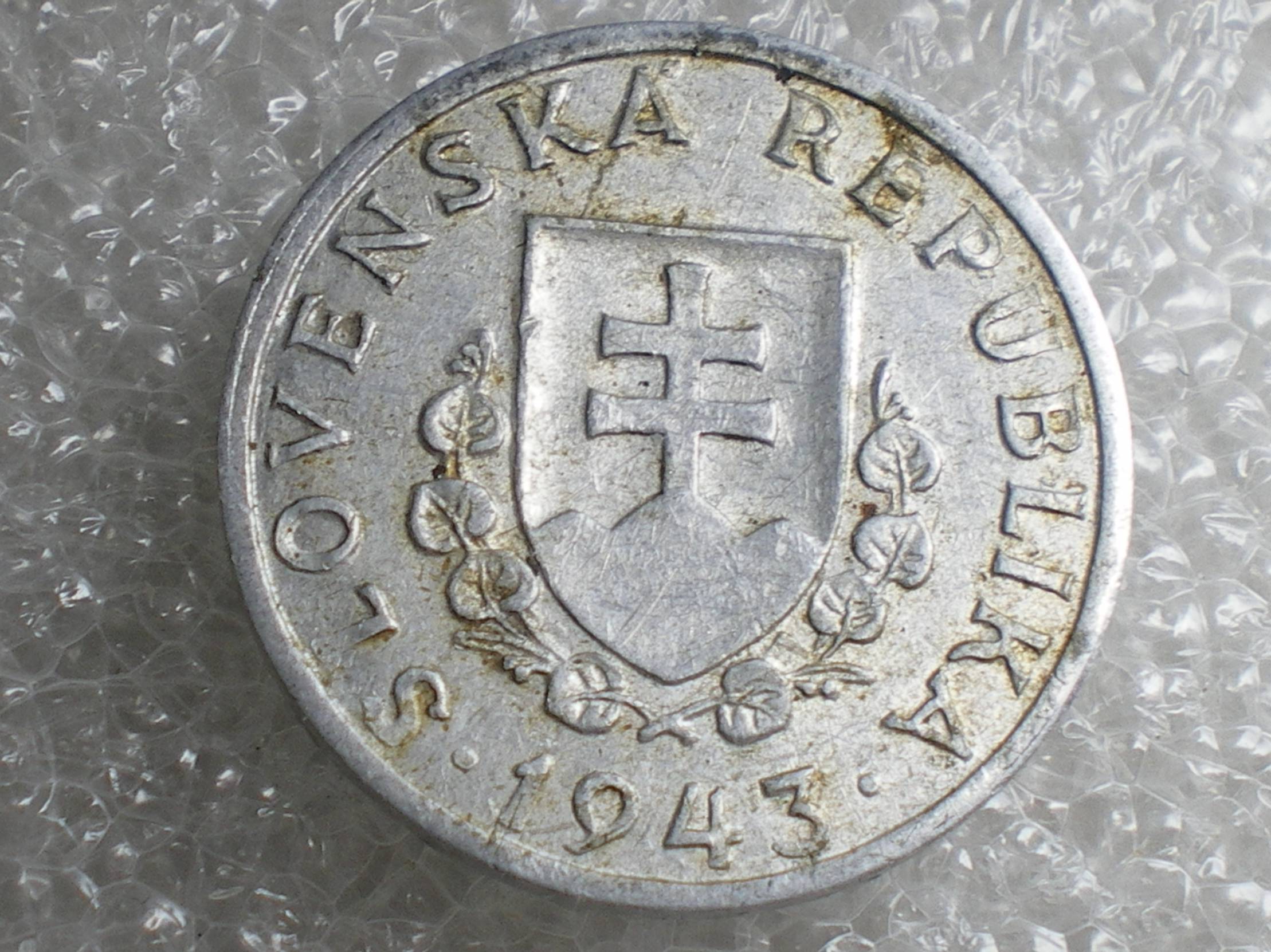 1943 Slovakia pinigas 20 halierov,KM#4a,6537 | 24420104