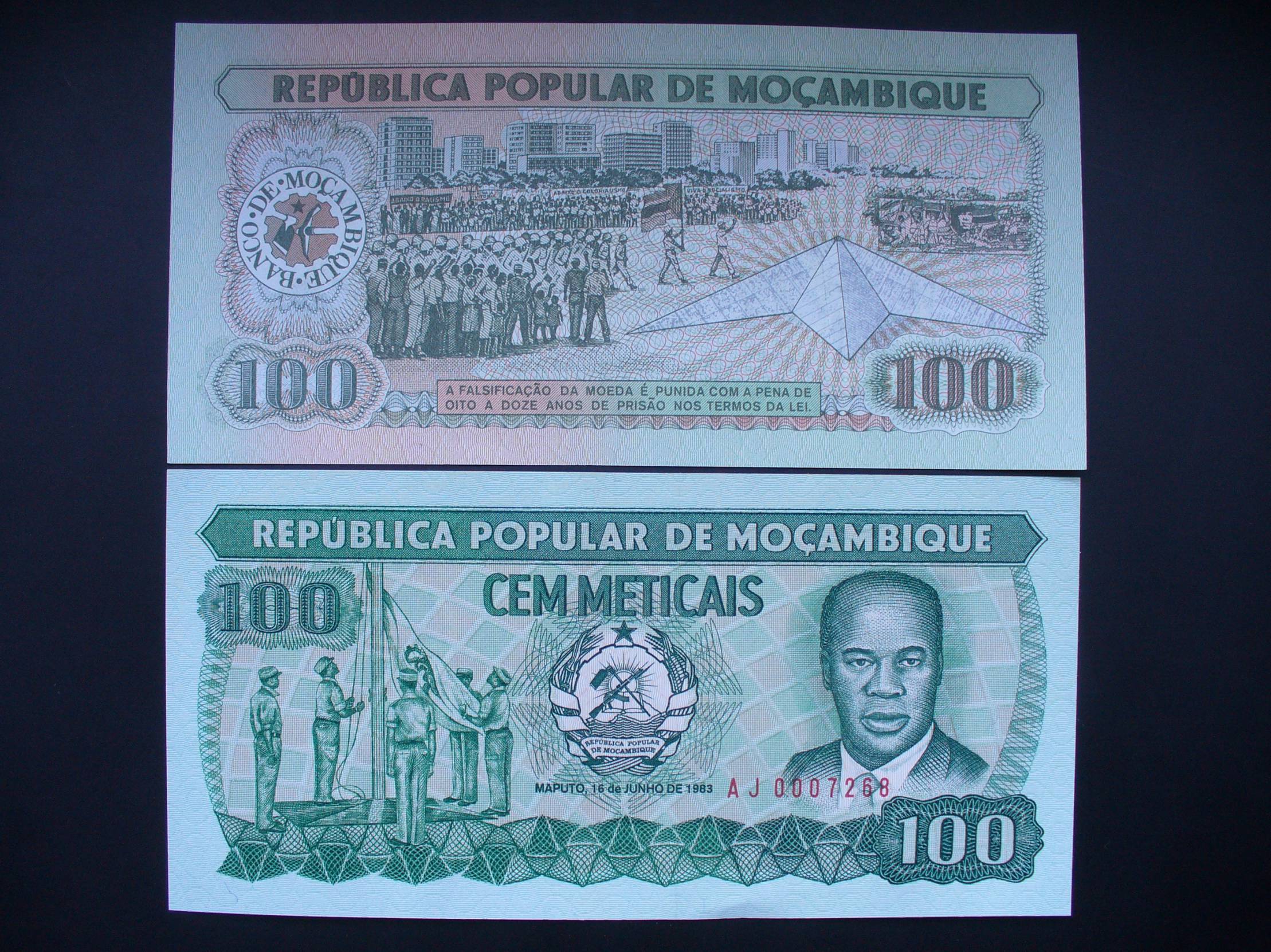 Mozambikas 100 Meticals 1986 Unc | 25859053