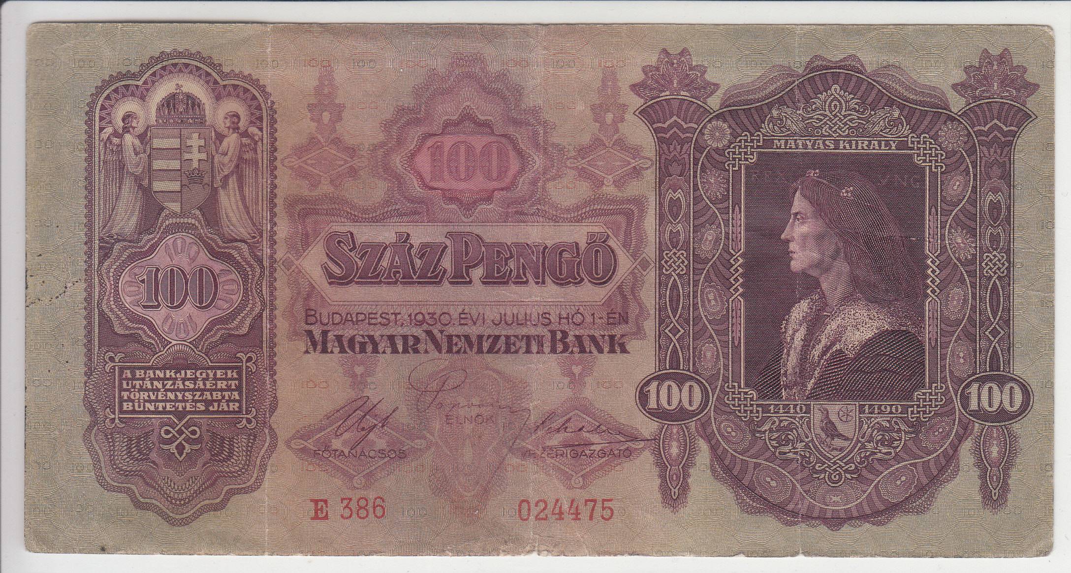 Vengrija_100 pengių_1930m_nuo 1€ !!! | 26461314