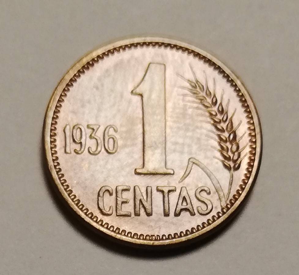 Lietuva. 1 centas, 1936, aUNC 83) | 32713933